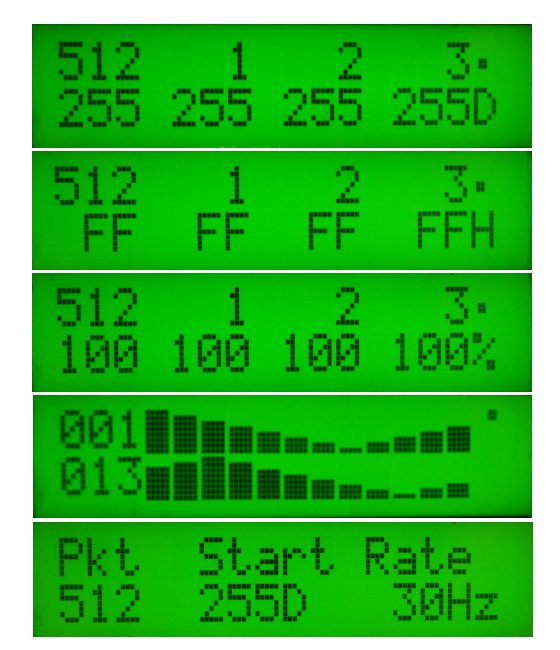 DMX ANALYZER DECODER View 512 Ch Levels, Start Code, Packet size, Color ...